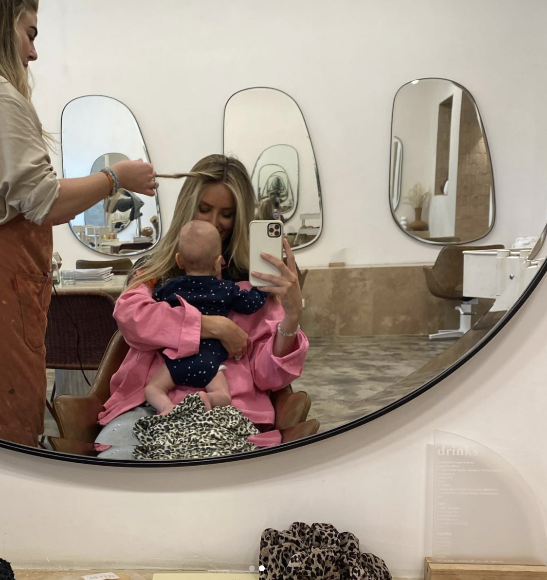 Jen Hawkins visits hair salon with son Hendrix in tow | Bounty Parents