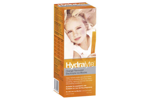 Hydralyte Orange Flavoured Electrolyte Ice Blocks 16 x 62.5mL | Bounty ...