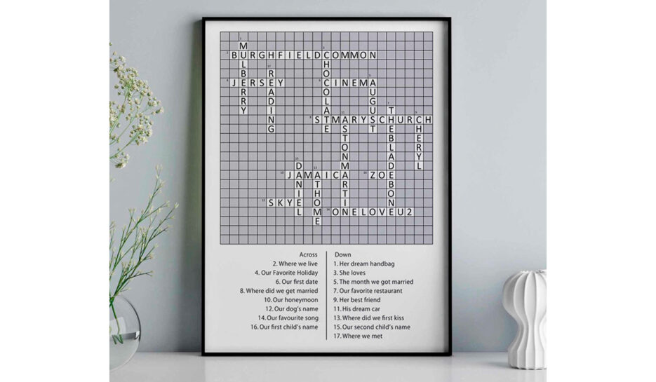 A Type Of Design Personalised Crossword Puzzle Artwork | Bounty Parents