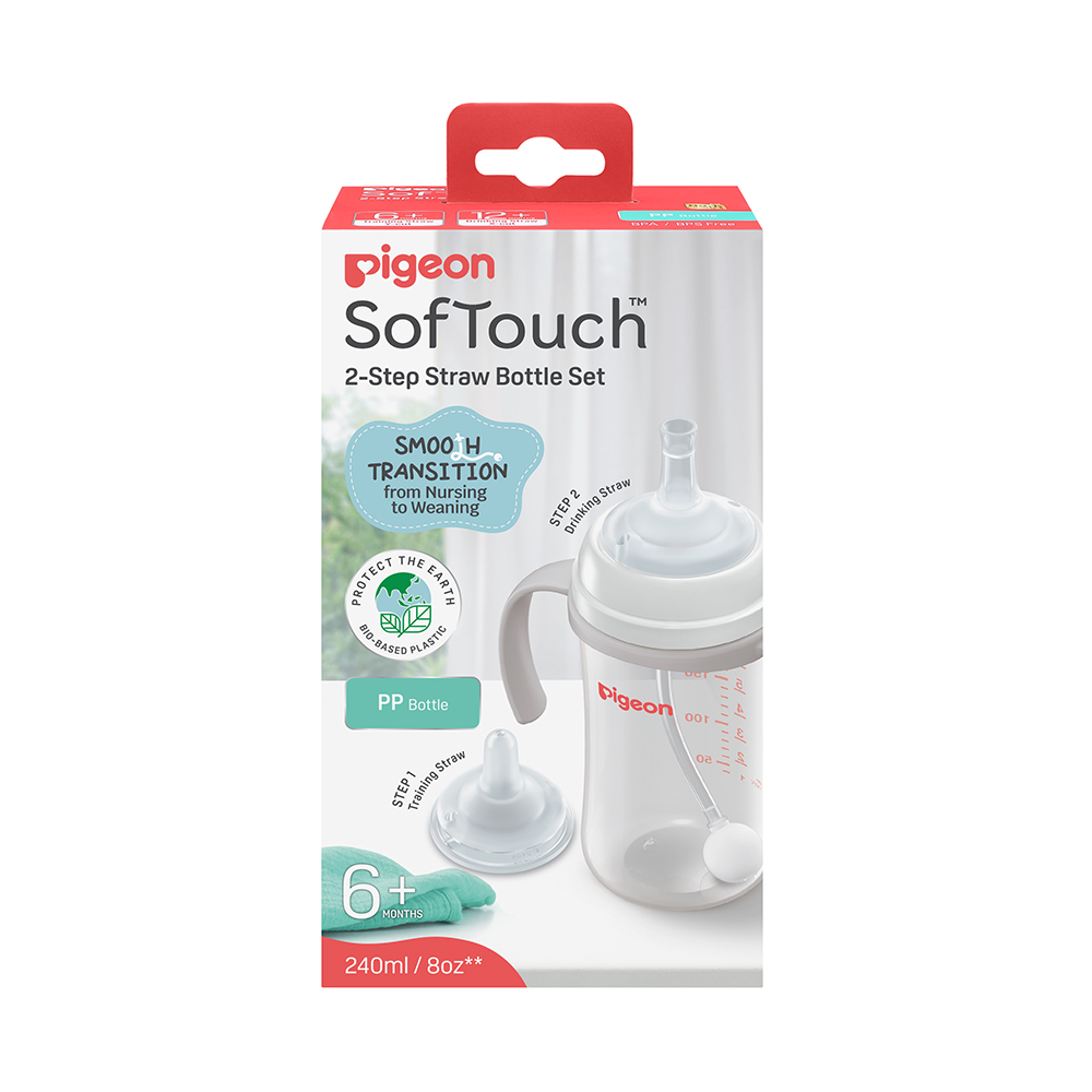 Pigeon SofTouch Step-up Straw Bottle Set | Bounty Parents