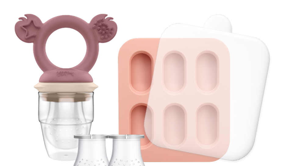 Cherub Baby Silicone Baby Fresh Food Feeder + Nibble Tray + Replacement ...