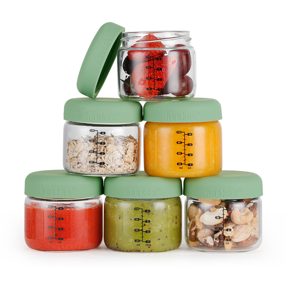 Haakaa Airtight Silicone Lid Glass Jar Set | Bounty Parents